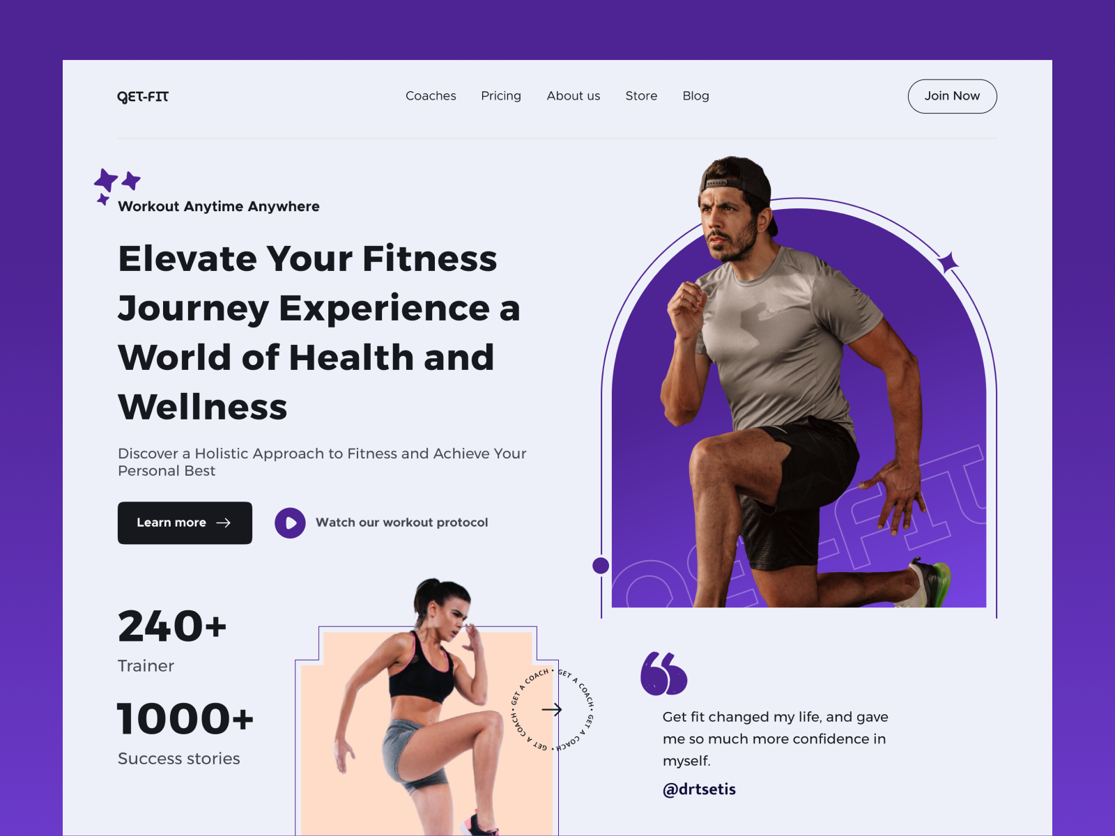 Get-Fit - Fitness Landing page by Satya Ranjan Swain on Dribbble