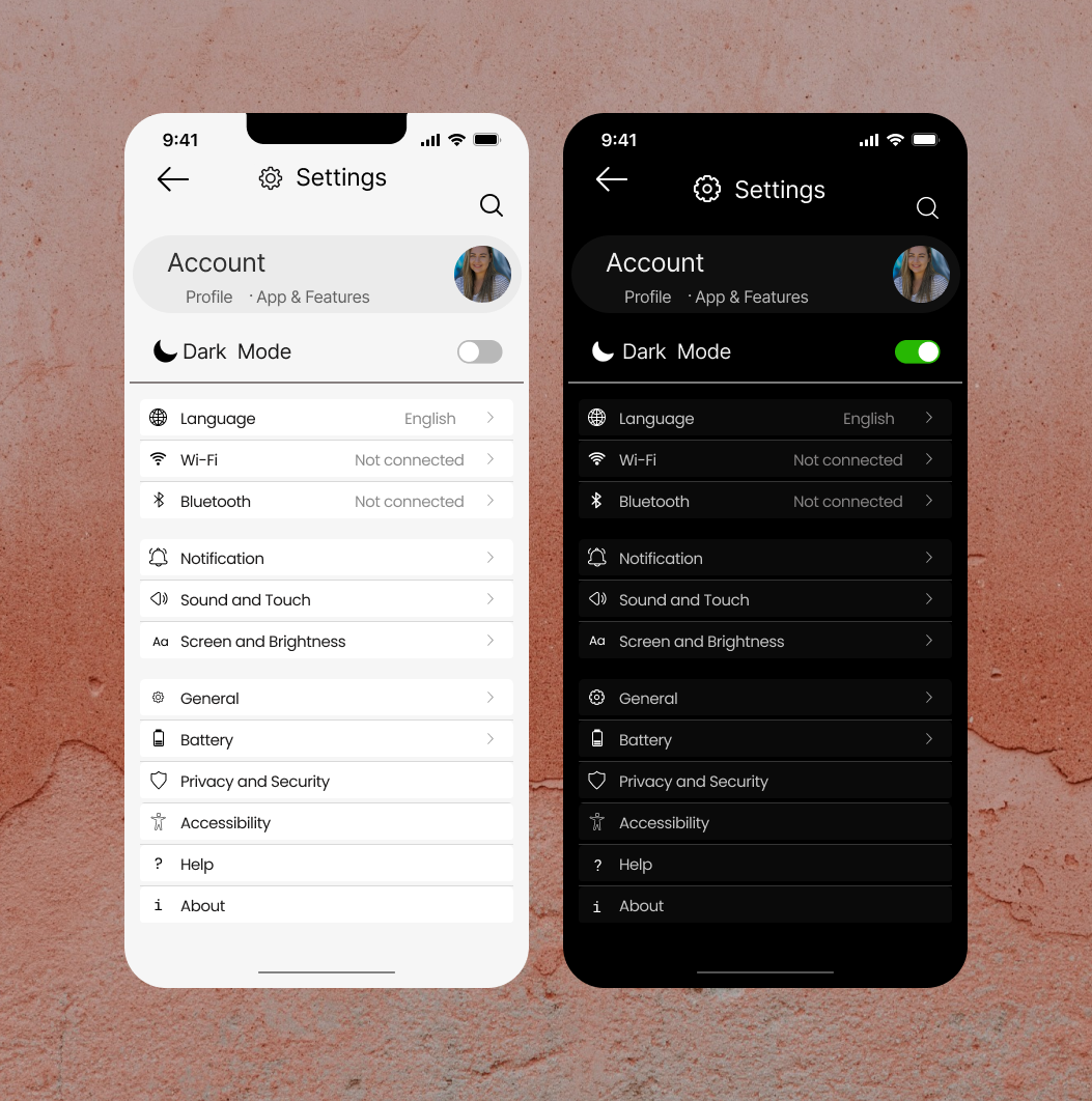 Daily UI Design Challenge | Day 07 | Settings by Jyoti Lega on Dribbble