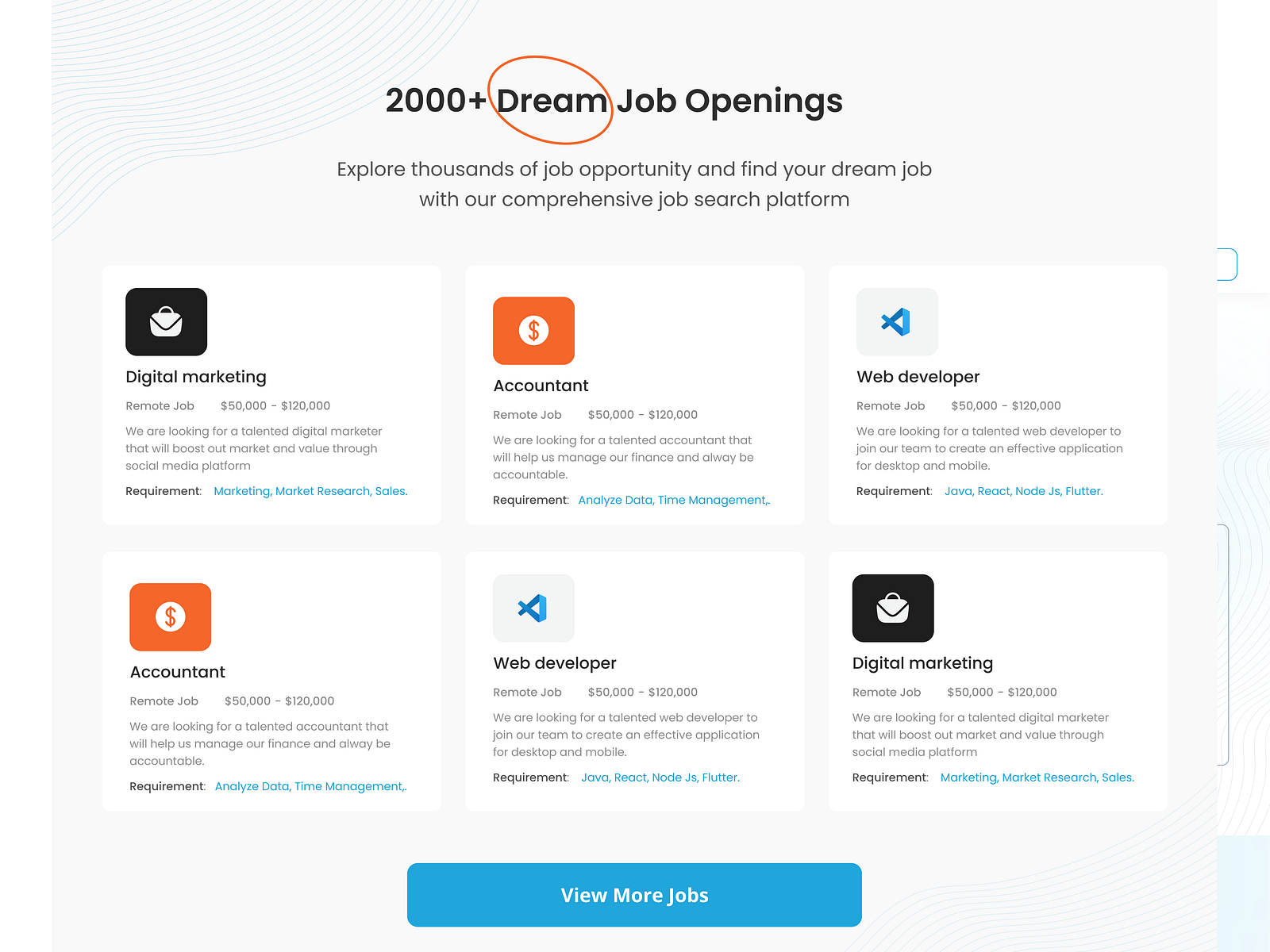 job listing section_landing page by EBERE ELIZABETH MOSES on Dribbble