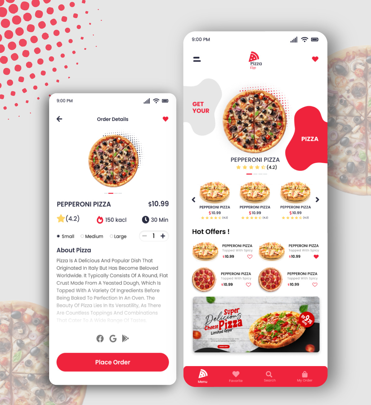 Pizza App UI by Beetle Studio on Dribbble