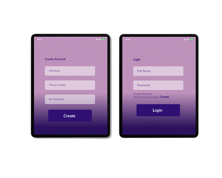 UI Design for Create Account/ Login by Elvis G. Whenyou on Dribbble