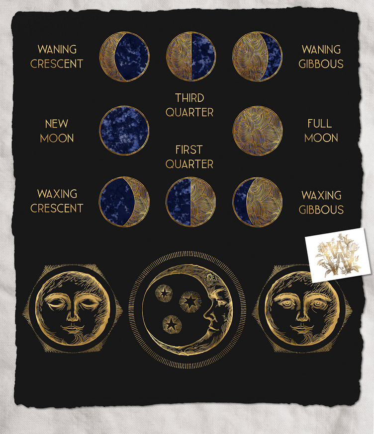 Lunar Phases, 49 Elements & Textures by RmdhaniDoni_ on Dribbble