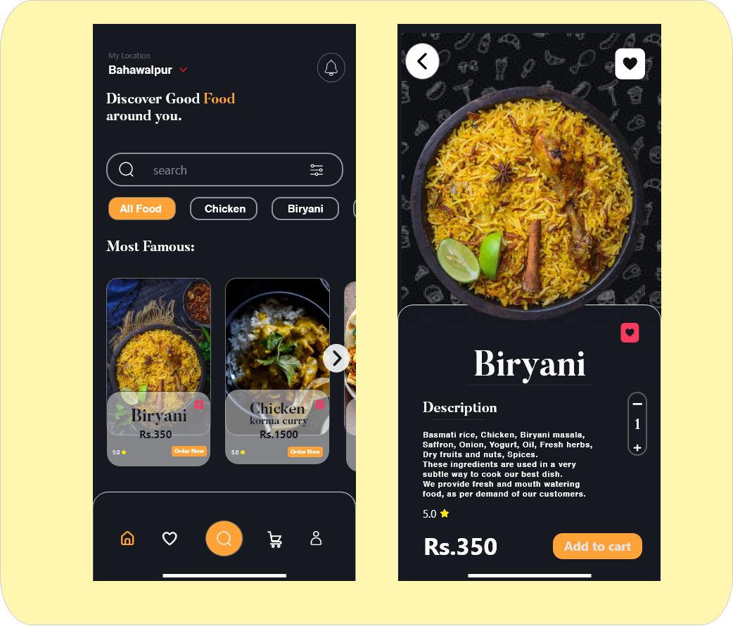Food Application Design by Laiba Arshad on Dribbble
