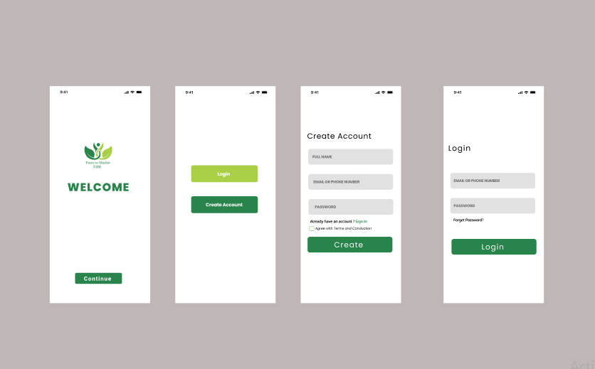 UI Design for Welcome,Create Account,Login by Elvis G. Whenyou on Dribbble