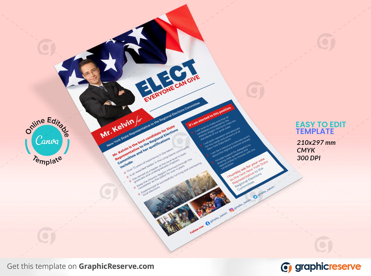 Election Voting Campaign Political Flyer Template by Graphic Reserve on ...