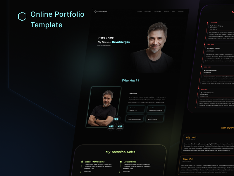 Online Portfolio Template by Amin Rad on Dribbble
