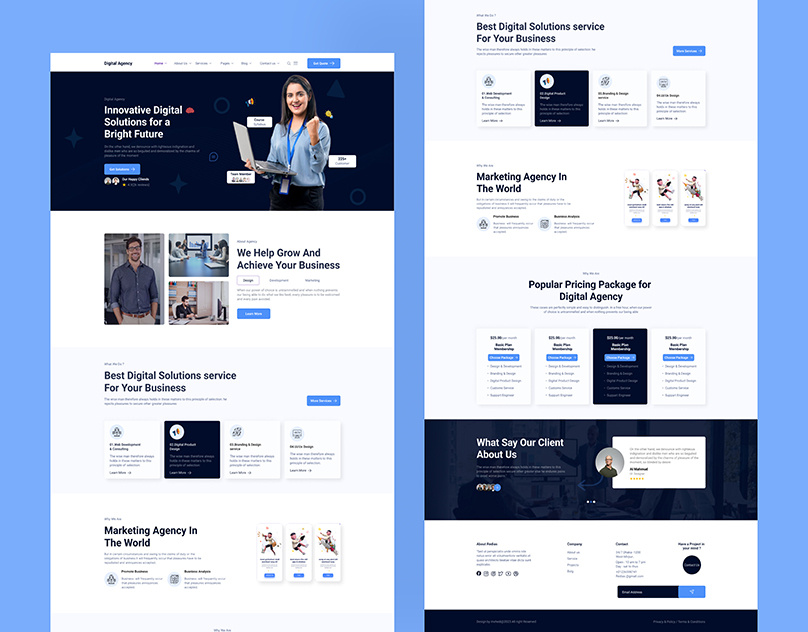 Digital Agency Landing Page Design by Md. Mehedi Hasan on Dribbble