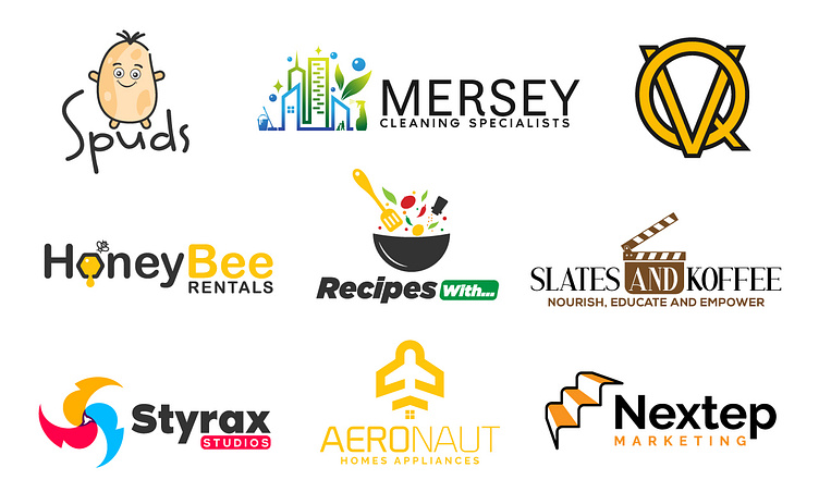 Business logos by Almas Naveed on Dribbble