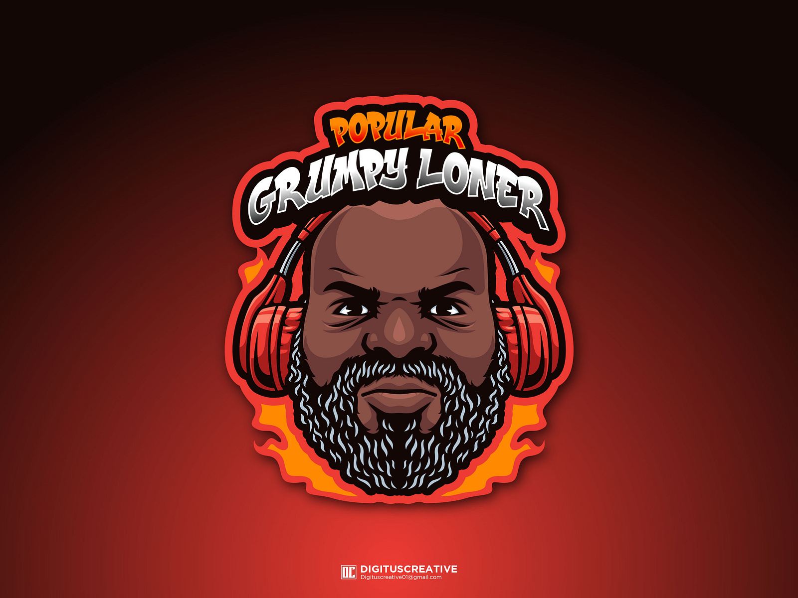 Popular Grumpy Loner Logo Design by Digitus Creative on Dribbble