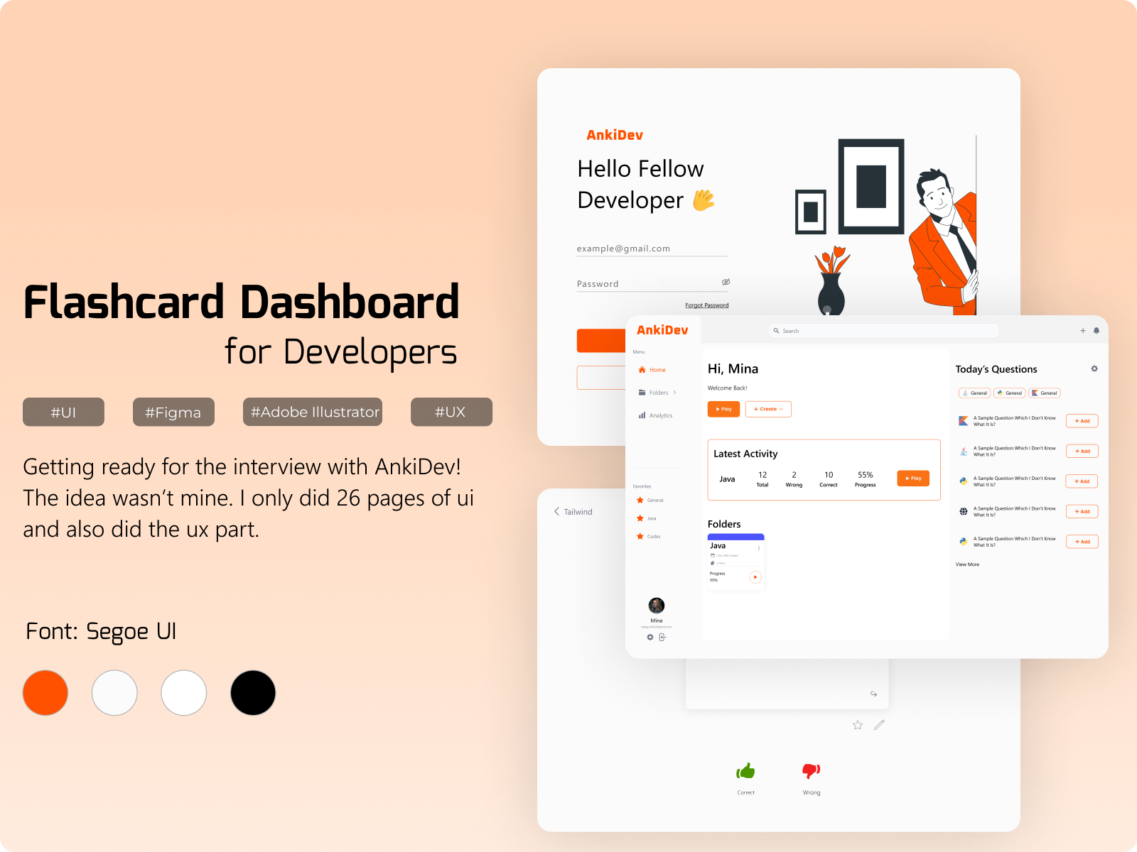 Flashcard Dashboard for Developers by Happy UI World on Dribbble