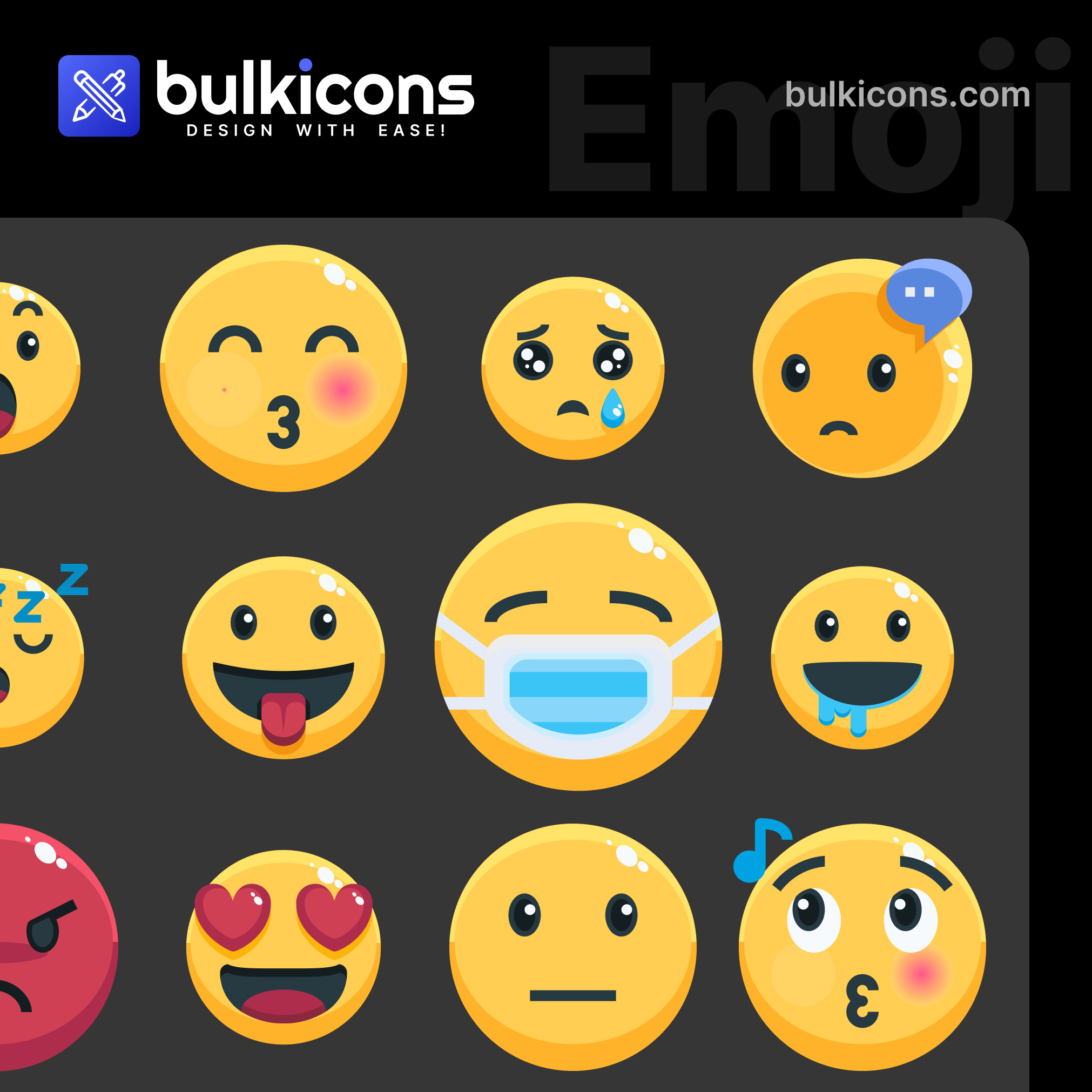 Emoji Icons Set by Bulkicons on Dribbble