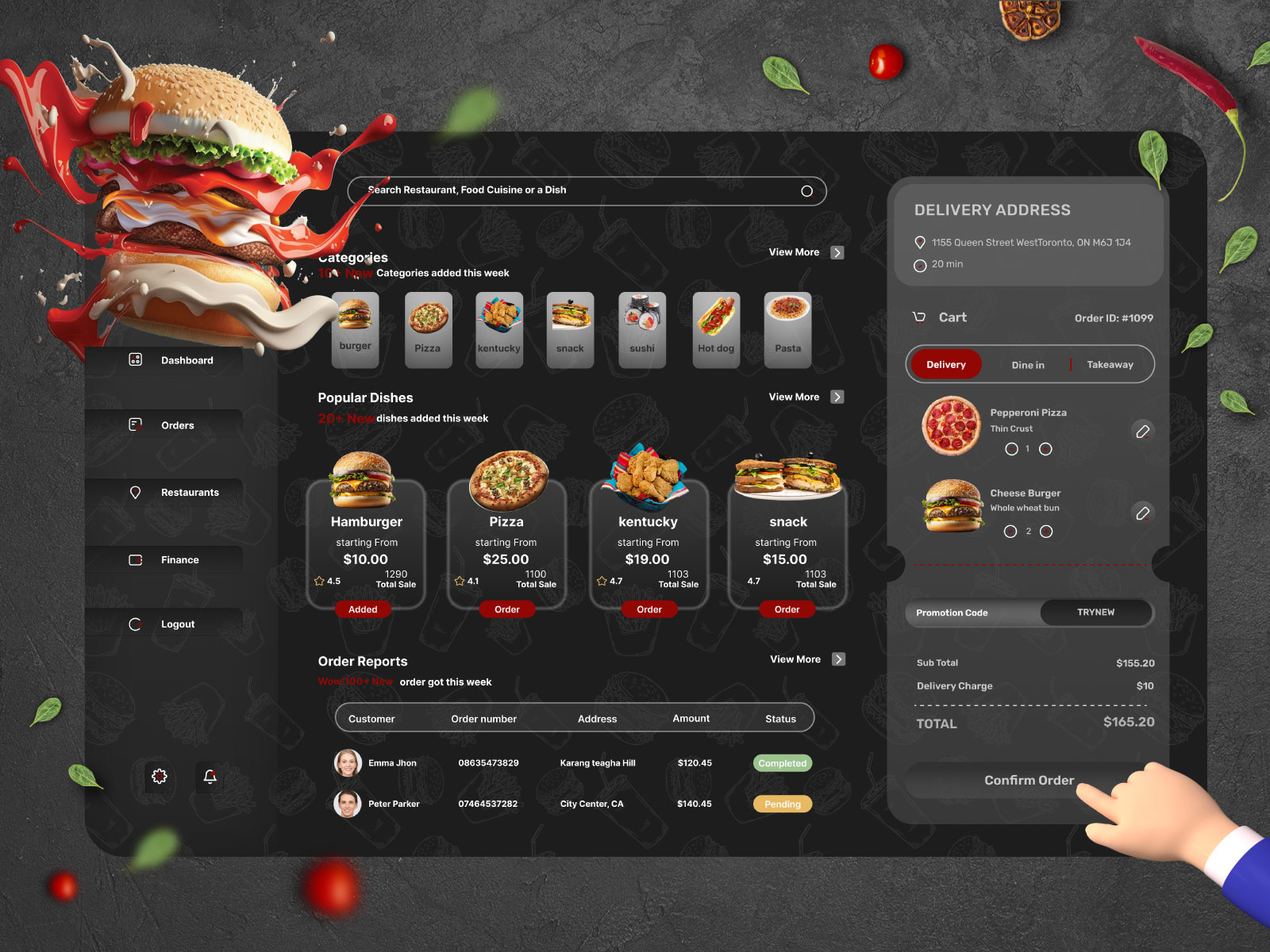 Restaurant order website by Atefeh_Badri on Dribbble