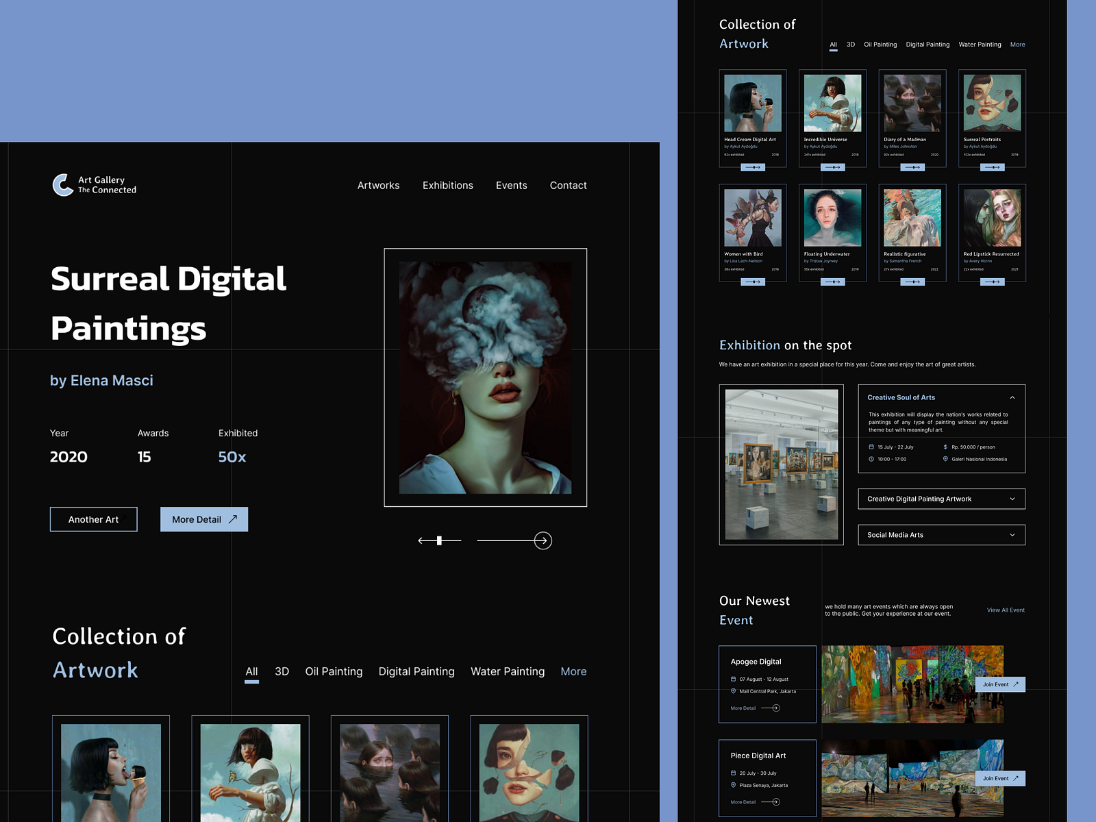 [Landing Page Website UI] Art Gallery Website by Silvia Amanda Rigita ...