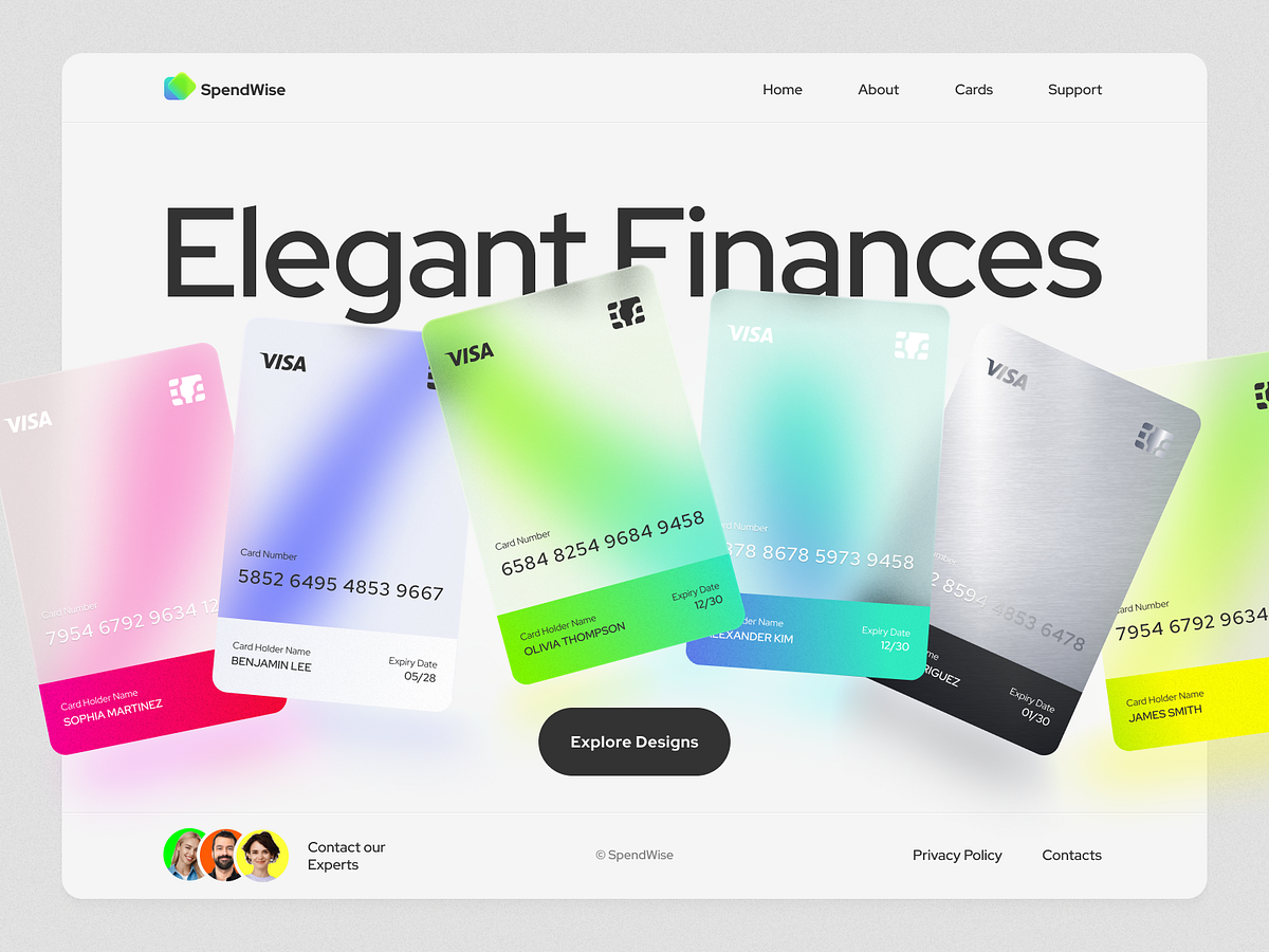 Credit Card Landing Page by Andrii Perevoznik on Dribbble