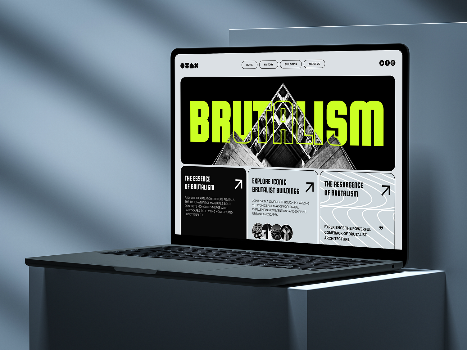 Brutalism architecture website. by Vadim Donets on Dribbble