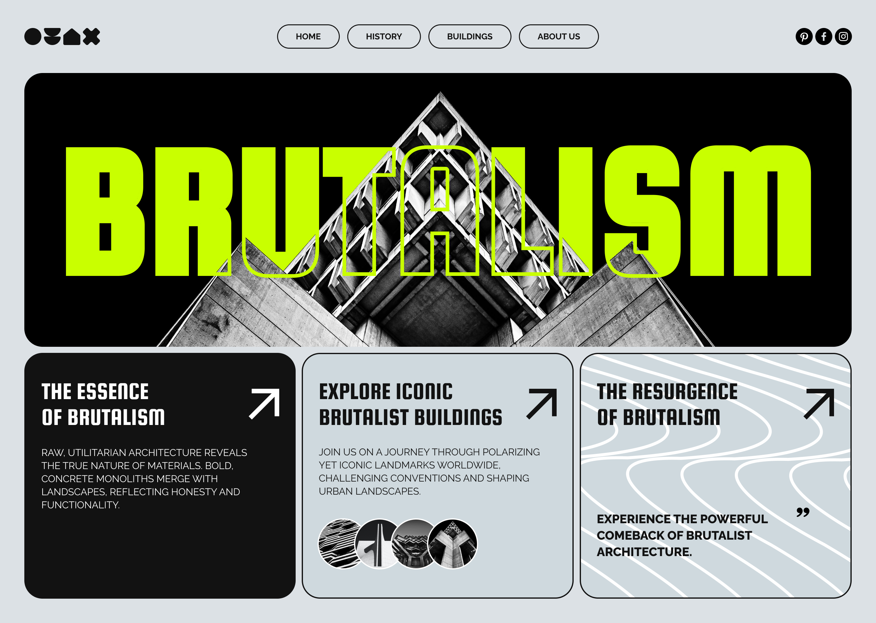 Brutalism architecture website. by Vadim Donets on Dribbble