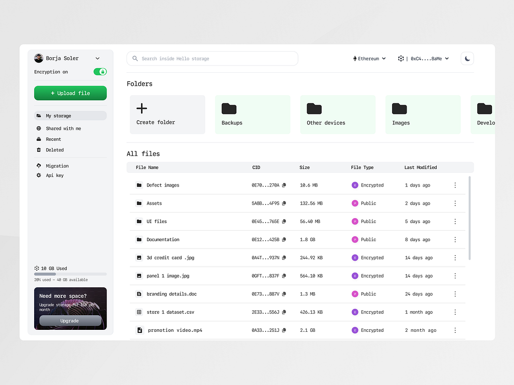 Hello - File storage saas design by Borja Soler on Dribbble