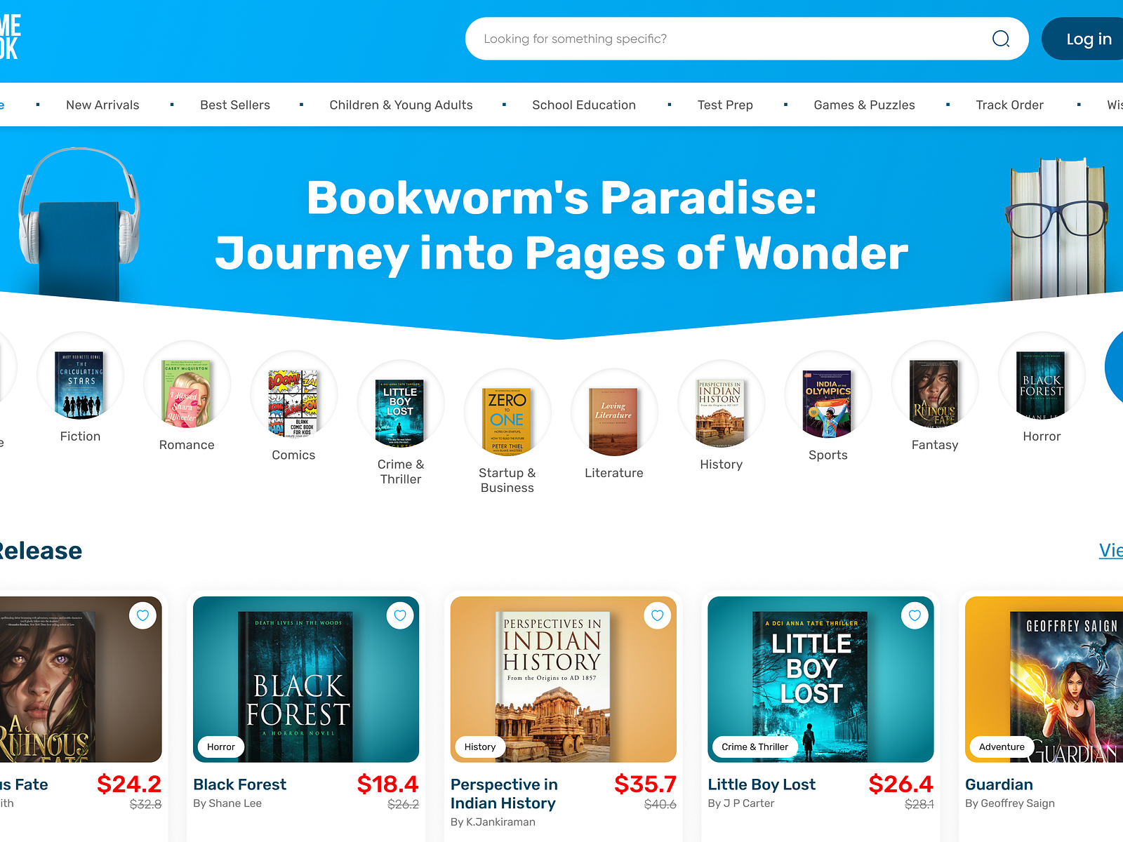 Book Store Online Website Design by Nidin George on Dribbble