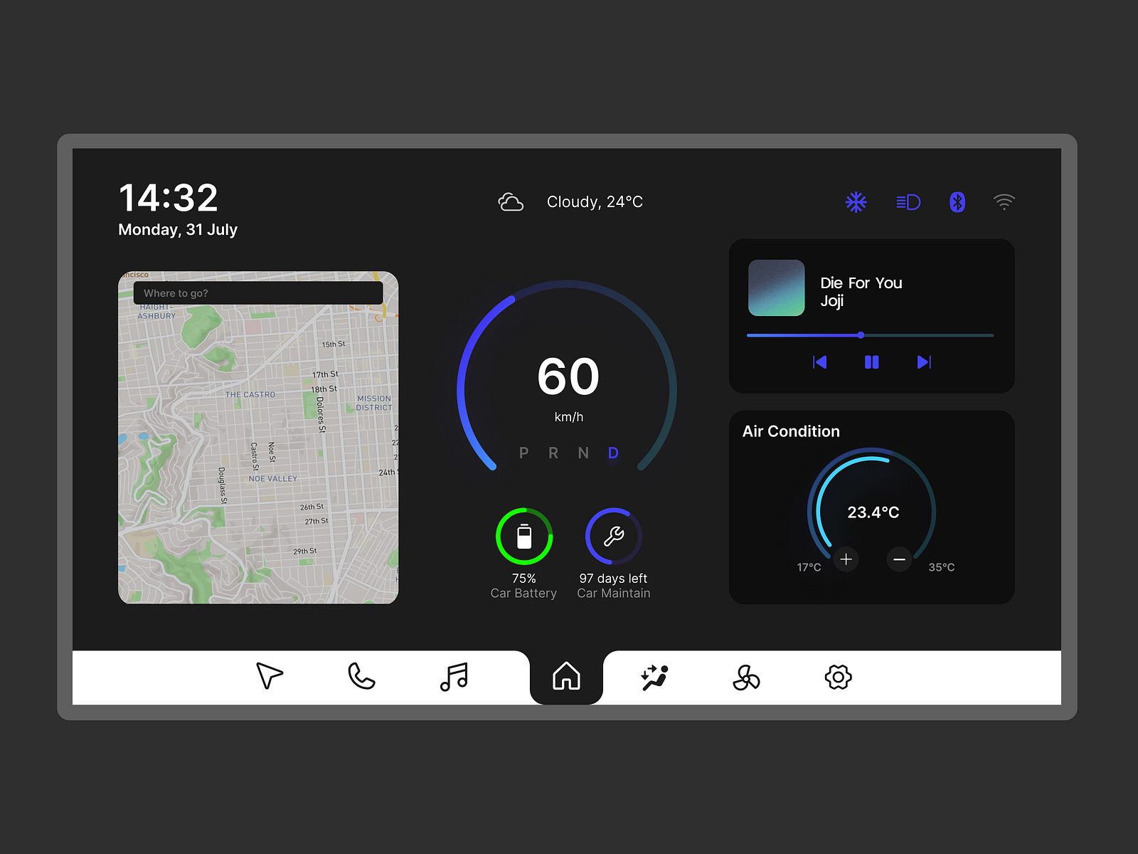 Automotive Interface : DailyUi Day-034 by Aung Thu Hein on Dribbble
