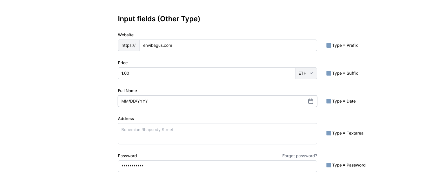 Form Input Components - NV Design System by Envi Bagus on Dribbble