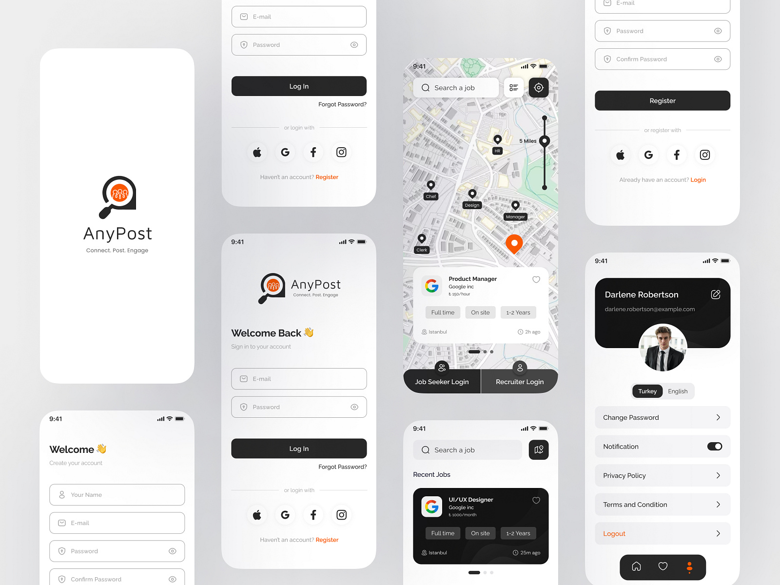 AnyPost - Job Portal App UI Design by LIS on Dribbble