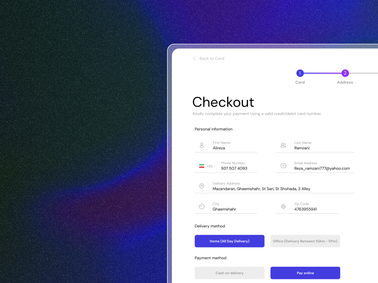 Ecommerce checkout page by Ryan Ramley on Dribbble
