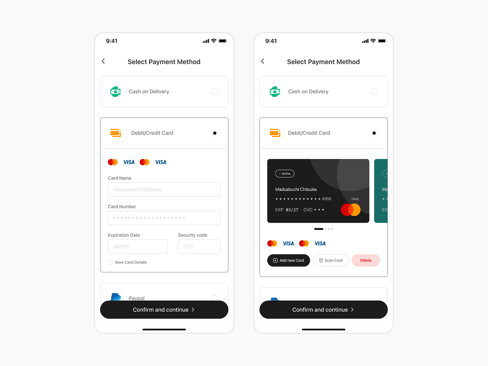 Select Payment Screen by Chibuike Maduabuchi on Dribbble