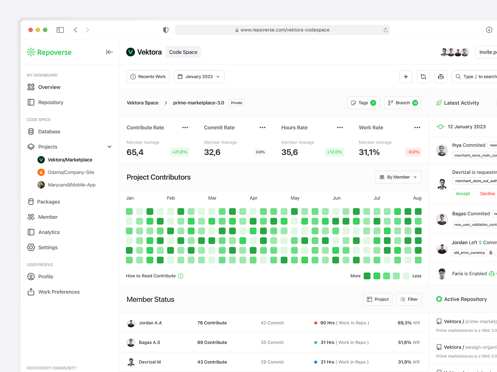 Repoverse - Version Control Dashboard by Devrizal Maryuandi for Vektora on Dribbble