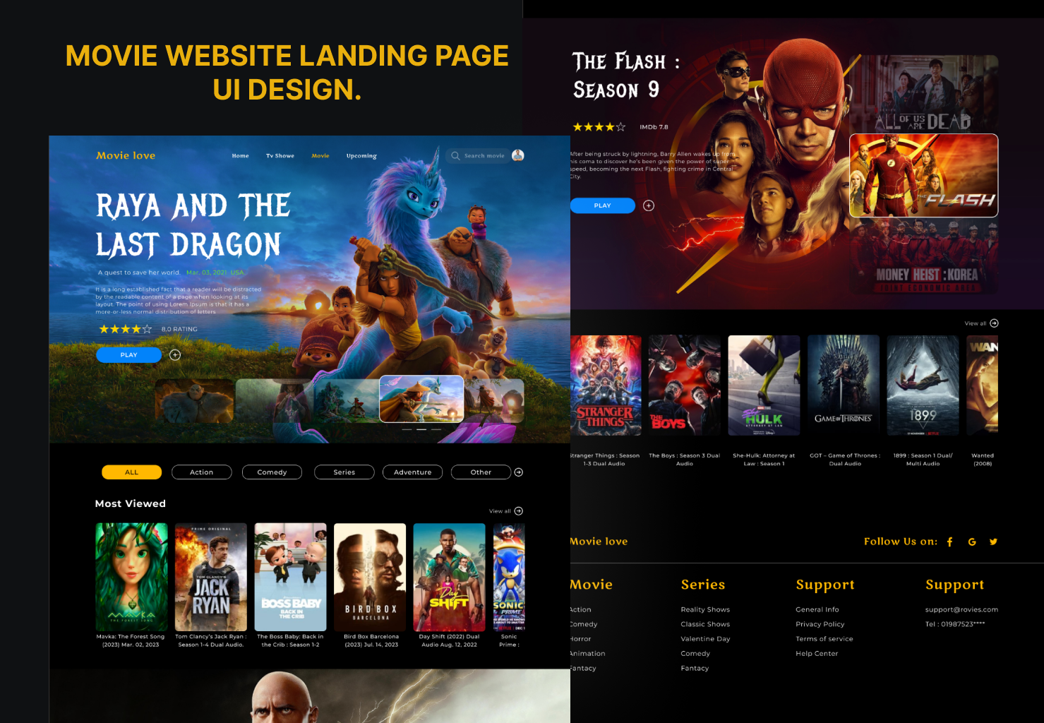Movie Landing Page Design. by Subayel Ahammed on Dribbble