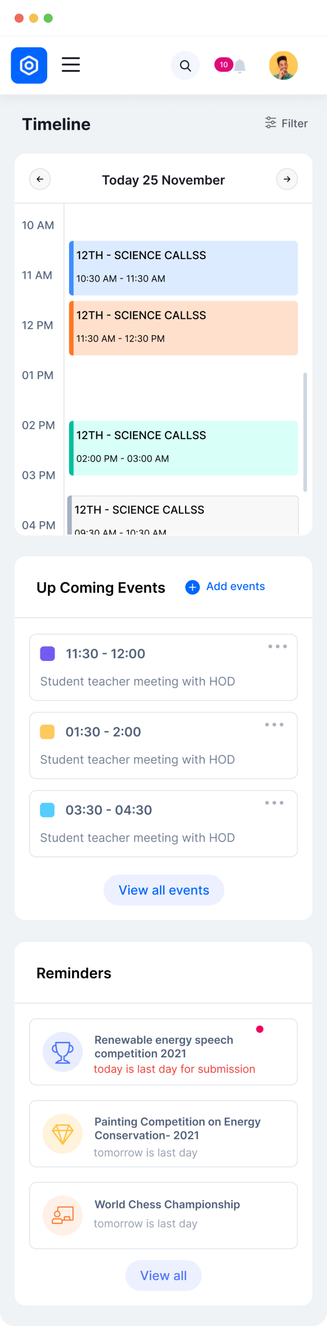 LMS (Learning Management System) Calendar Timeline by Madheswaran on ...