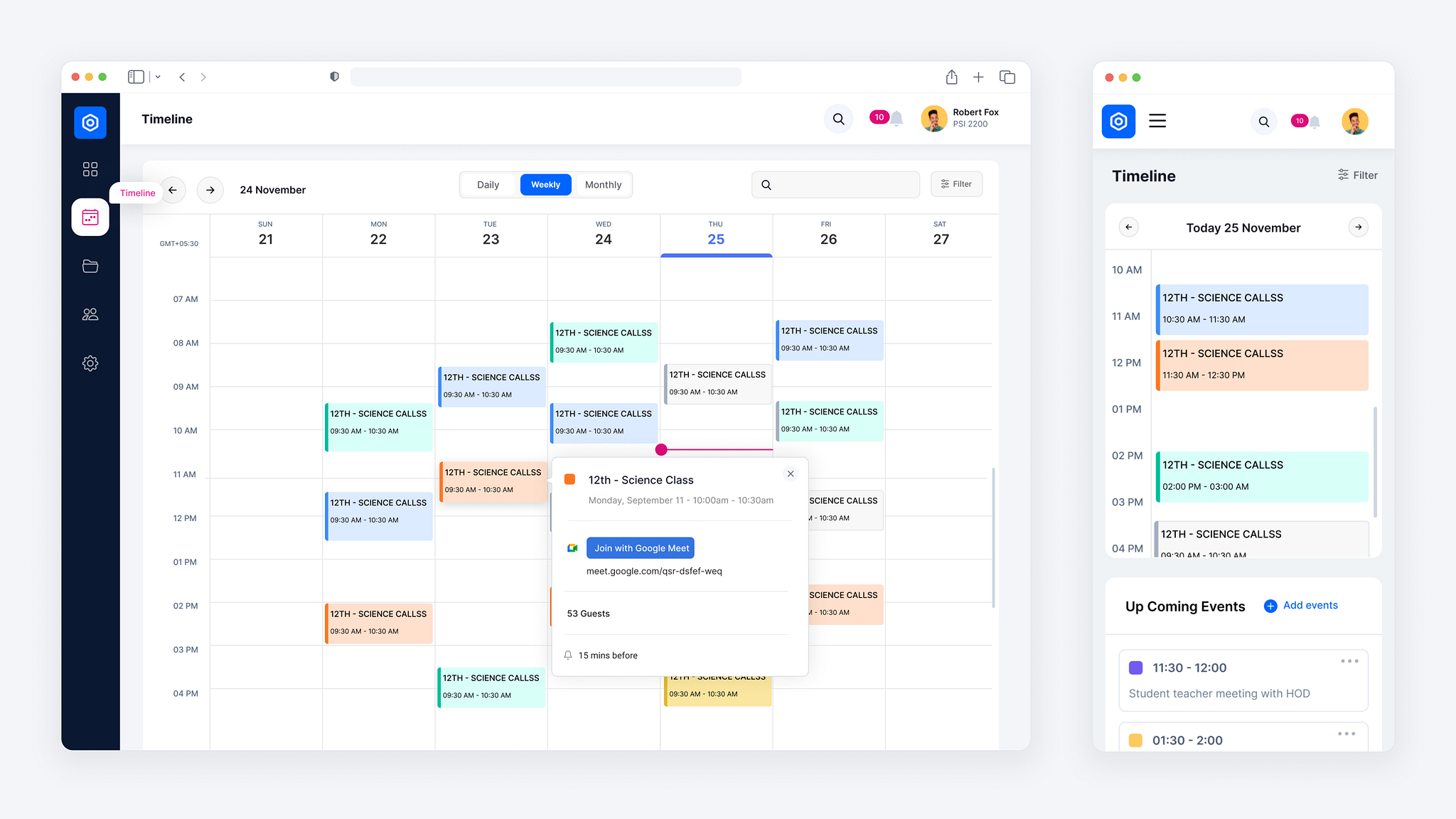LMS (Learning Management System) Calendar Timeline by Madheswaran on ...