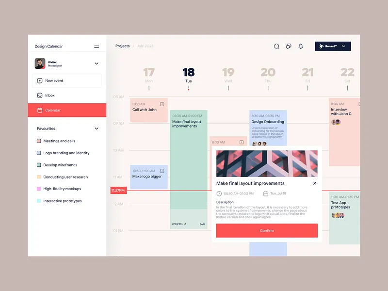 Schedule Ui Designs, Themes, Templates And Downloadable Graphic