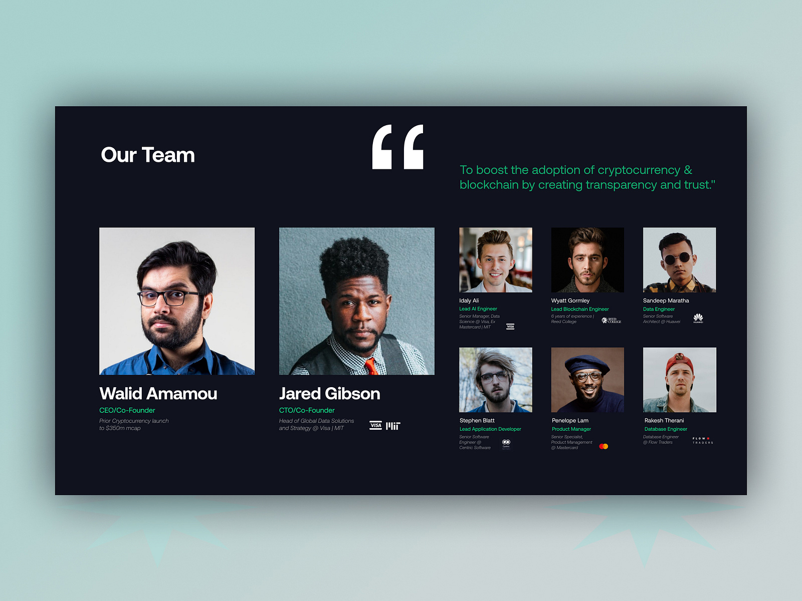 Team slide by Idowu Adebayo on Dribbble