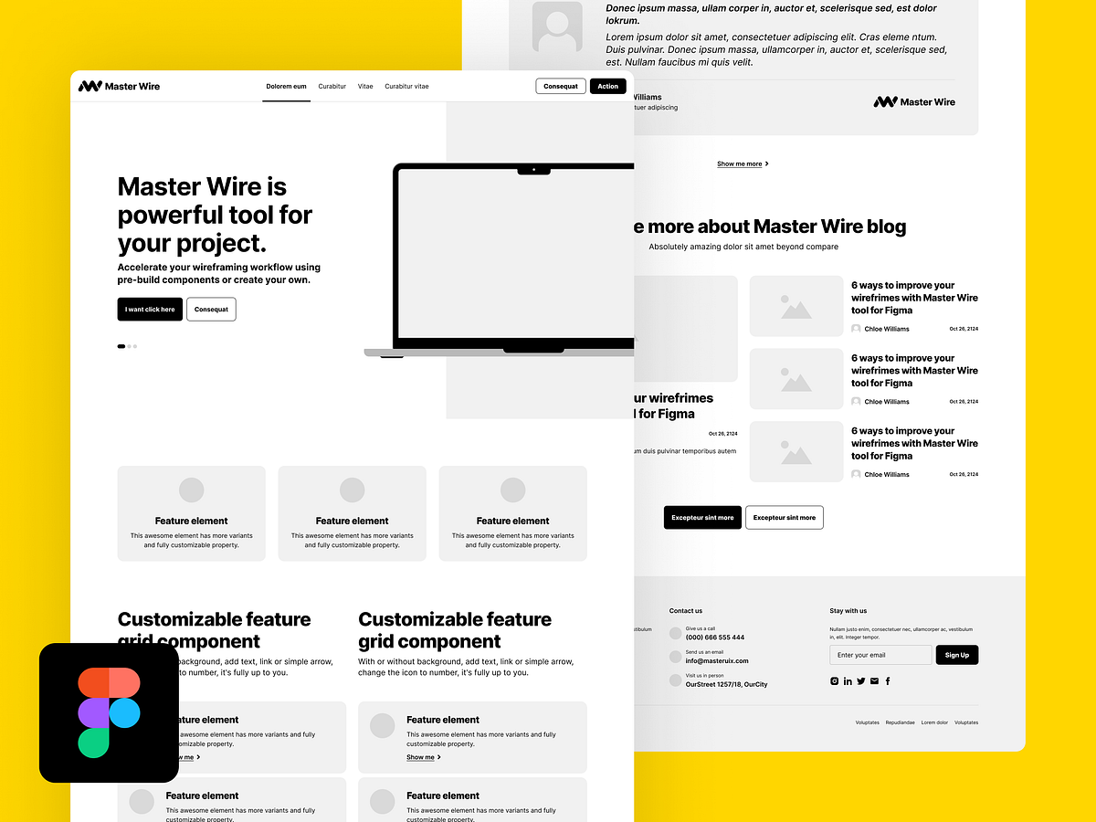 Wireframe Web Design Template For Figma by Masteruix on Dribbble