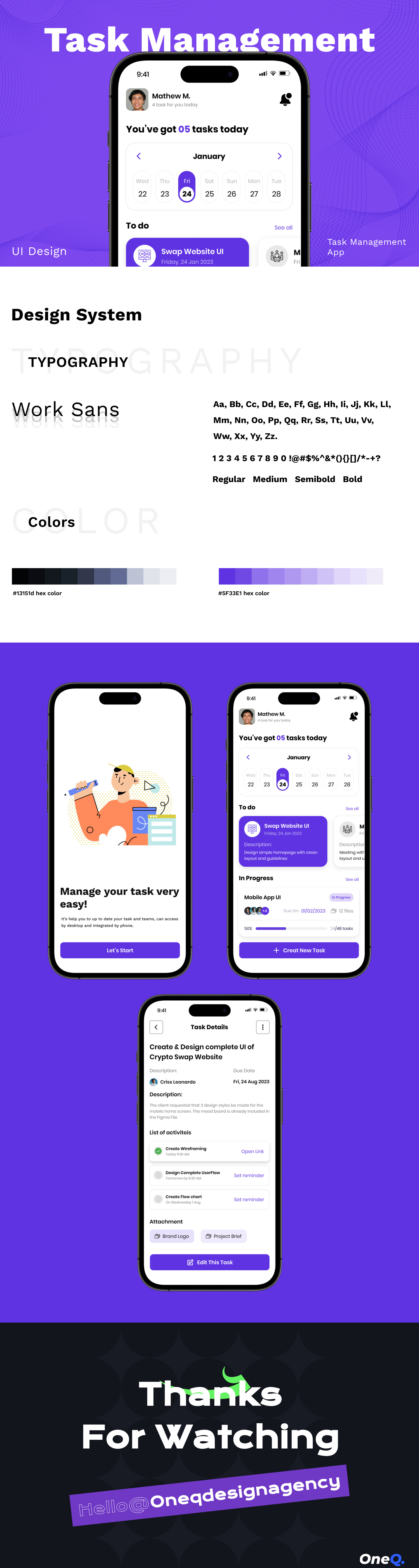 Task Management Mobile App UI by OneQ Design Agency on Dribbble