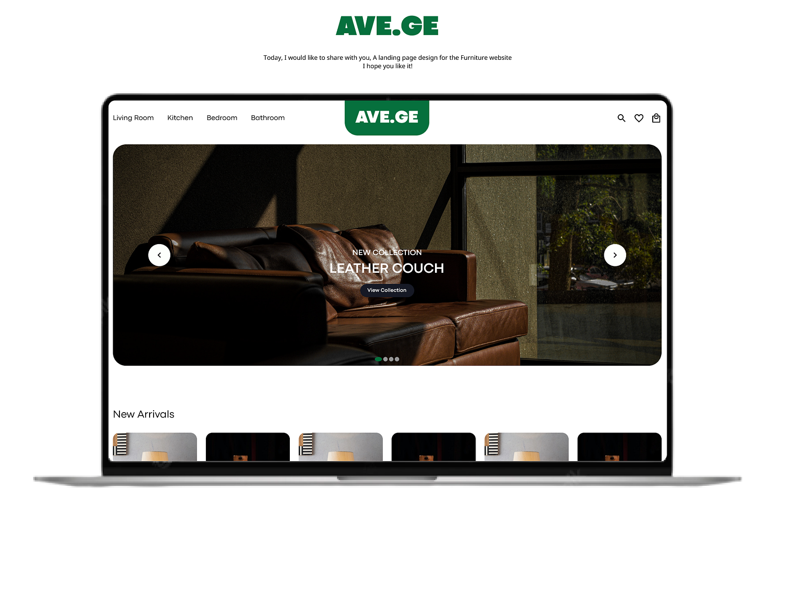AVE.GE - Furniture Store Landing Page by Nikusha Gakharia on Dribbble