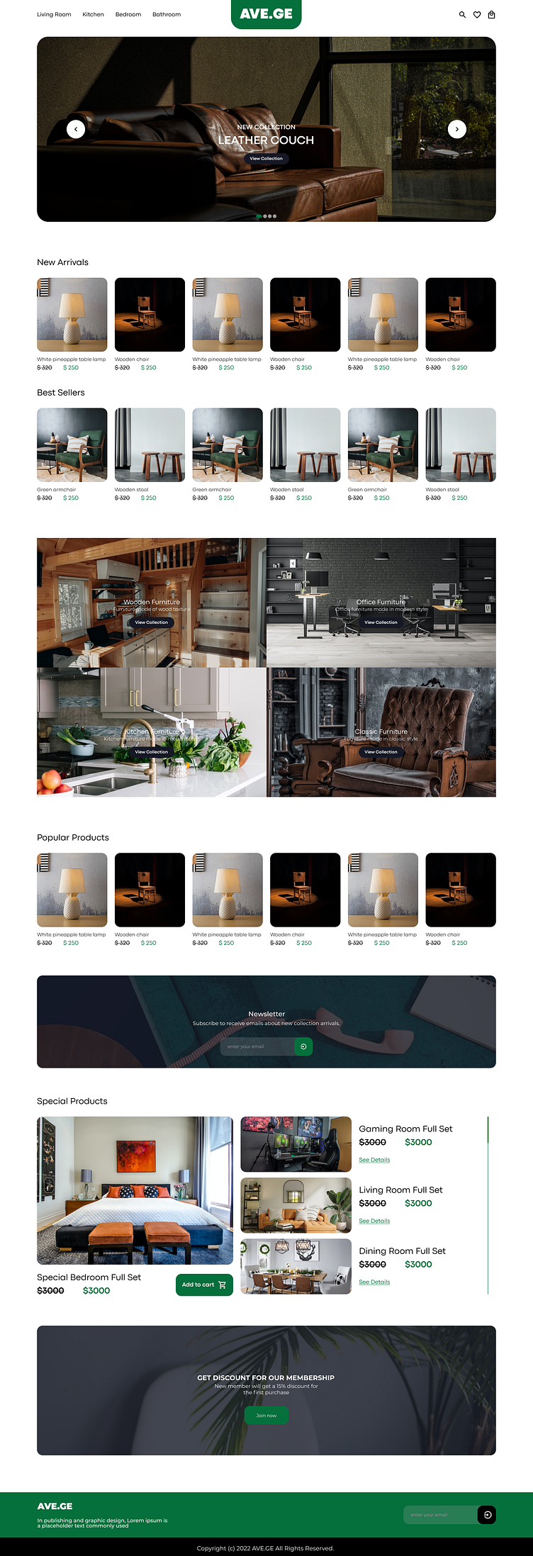 AVE.GE - Furniture Store Landing Page by Nikusha Gakharia on Dribbble