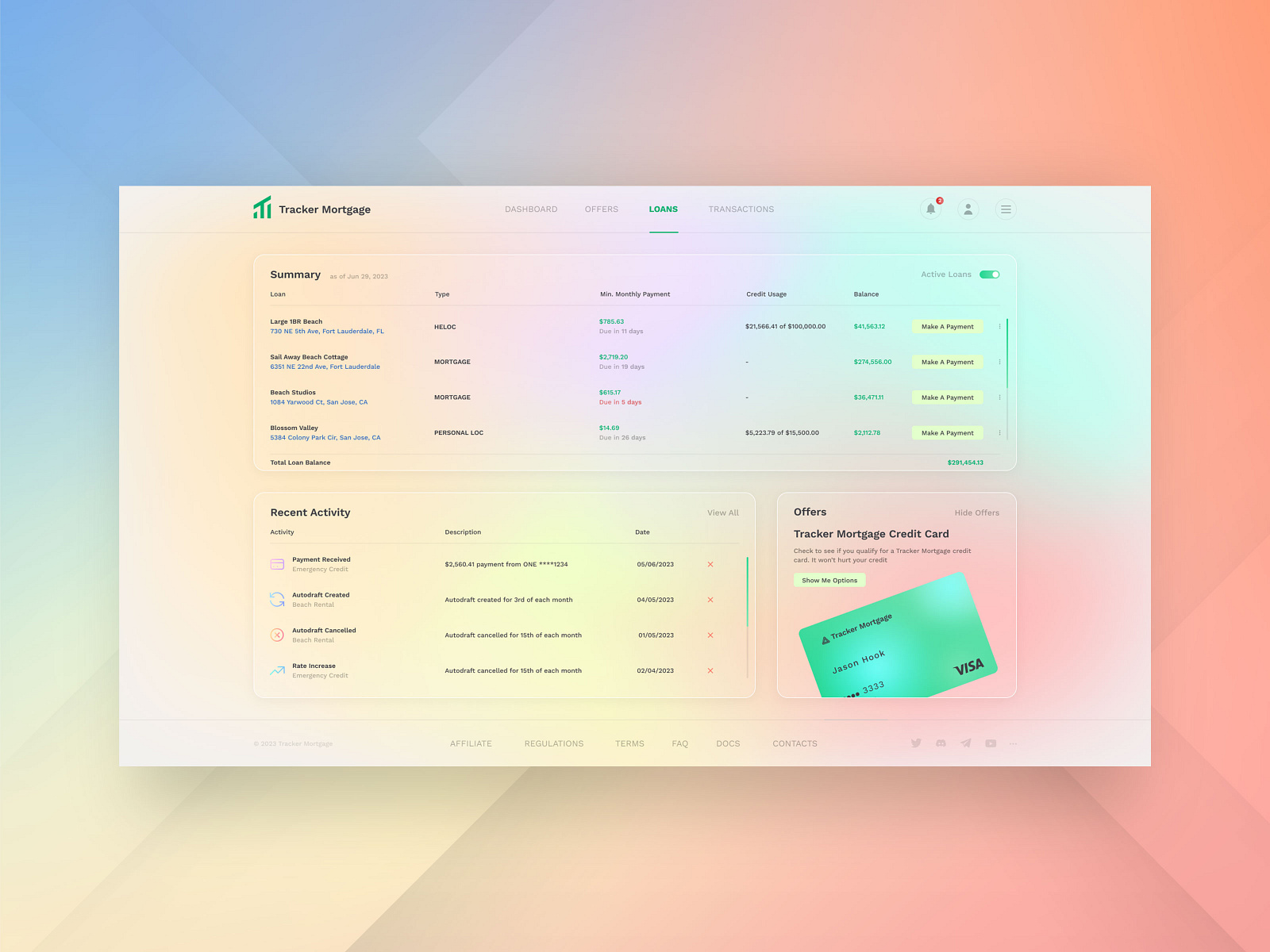 Mortgage & Loan Payoff Track Web App UI UX Dashboard Web Design by ...