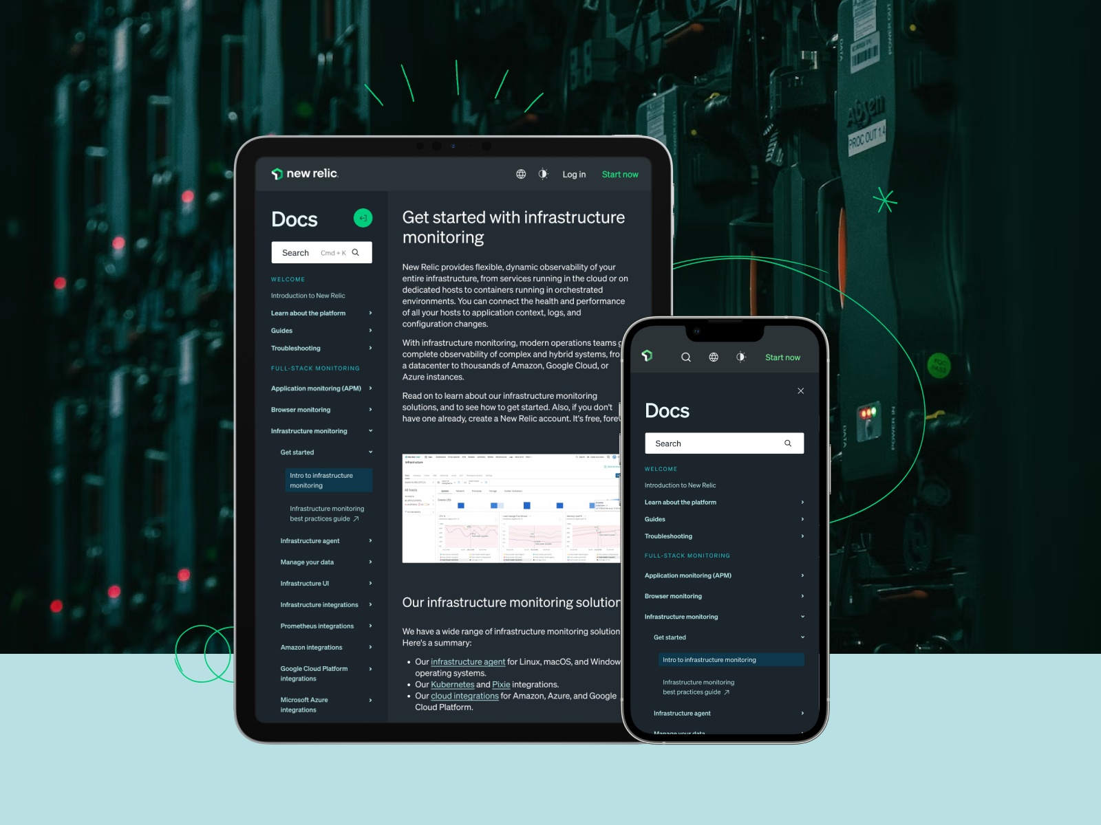 New Relic Docs Redesign by Andrew Chen on Dribbble