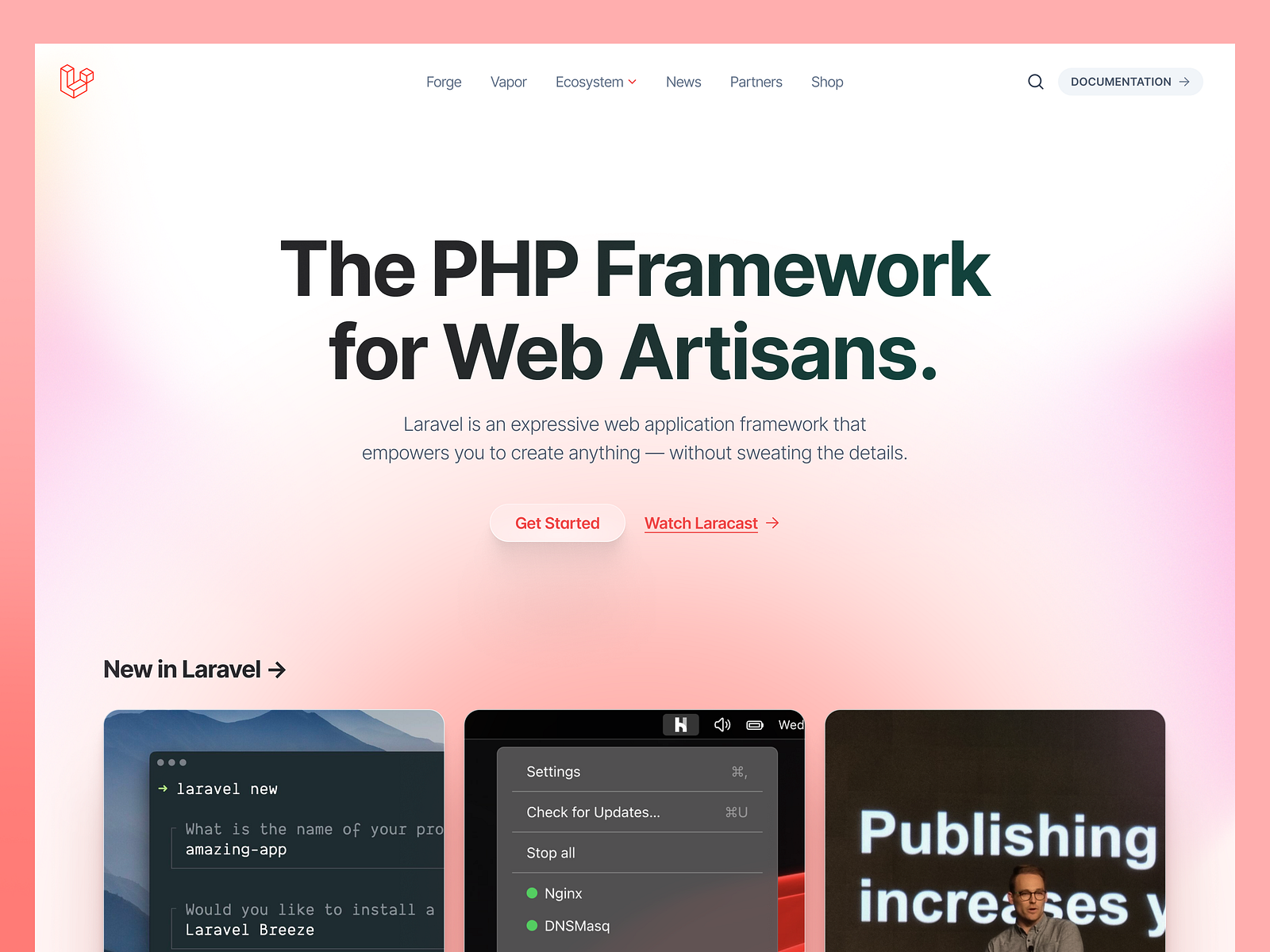 Laravel Website Warmup by Jeremy 🦊 on Dribbble