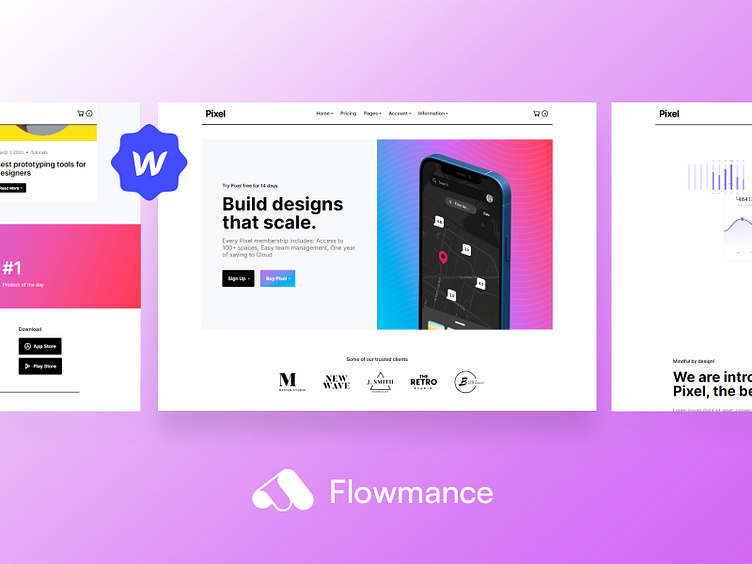 Pixel App Webflow Template by Flowmance on Dribbble