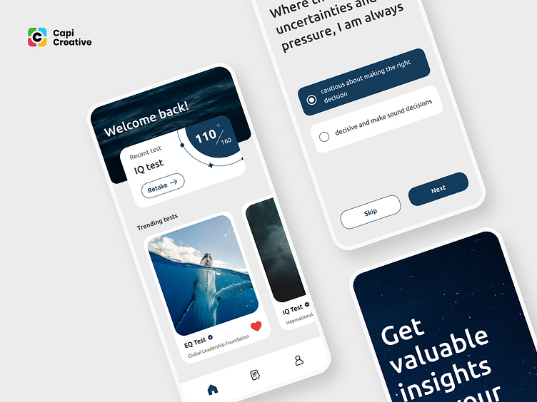 IQ EQ App - Minimal Quizz App Design by Capi Product on Dribbble