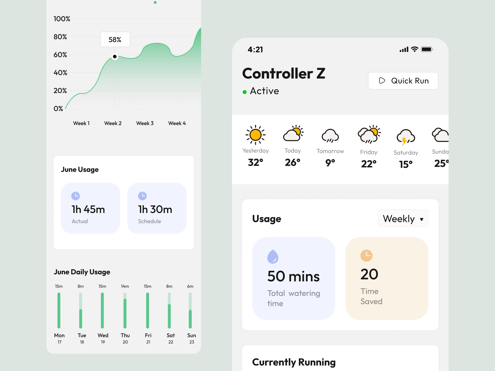 Smart Watering System Mobile App by Samat Odedara on Dribbble