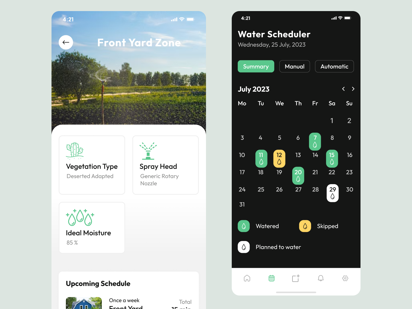 Smart Watering System Mobile App by Samat Odedara on Dribbble