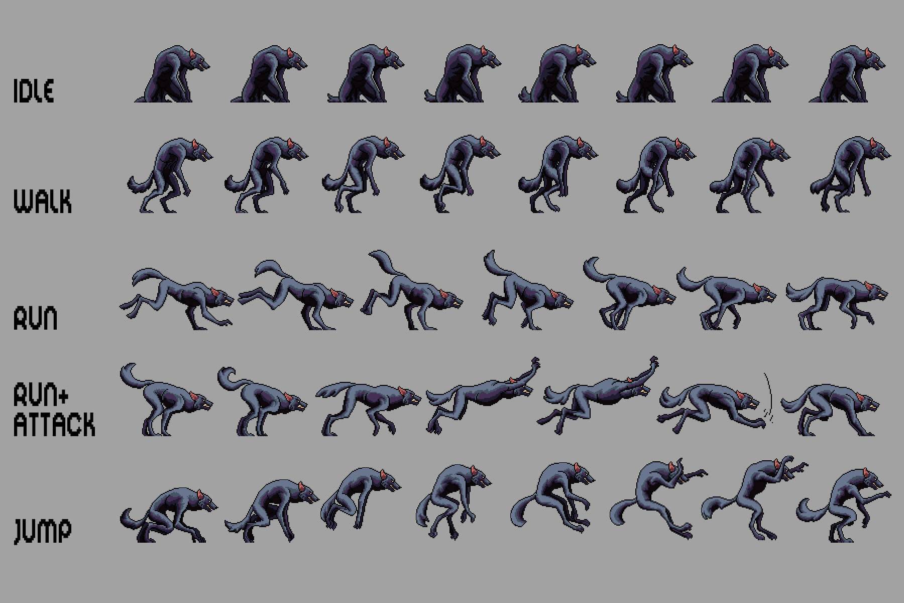 Free Werewolf Sprite Sheets Pixel Art by 2D Game Assets on Dribbble