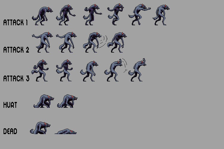 Free Werewolf Sprite Sheets Pixel Art by 2D Game Assets on Dribbble