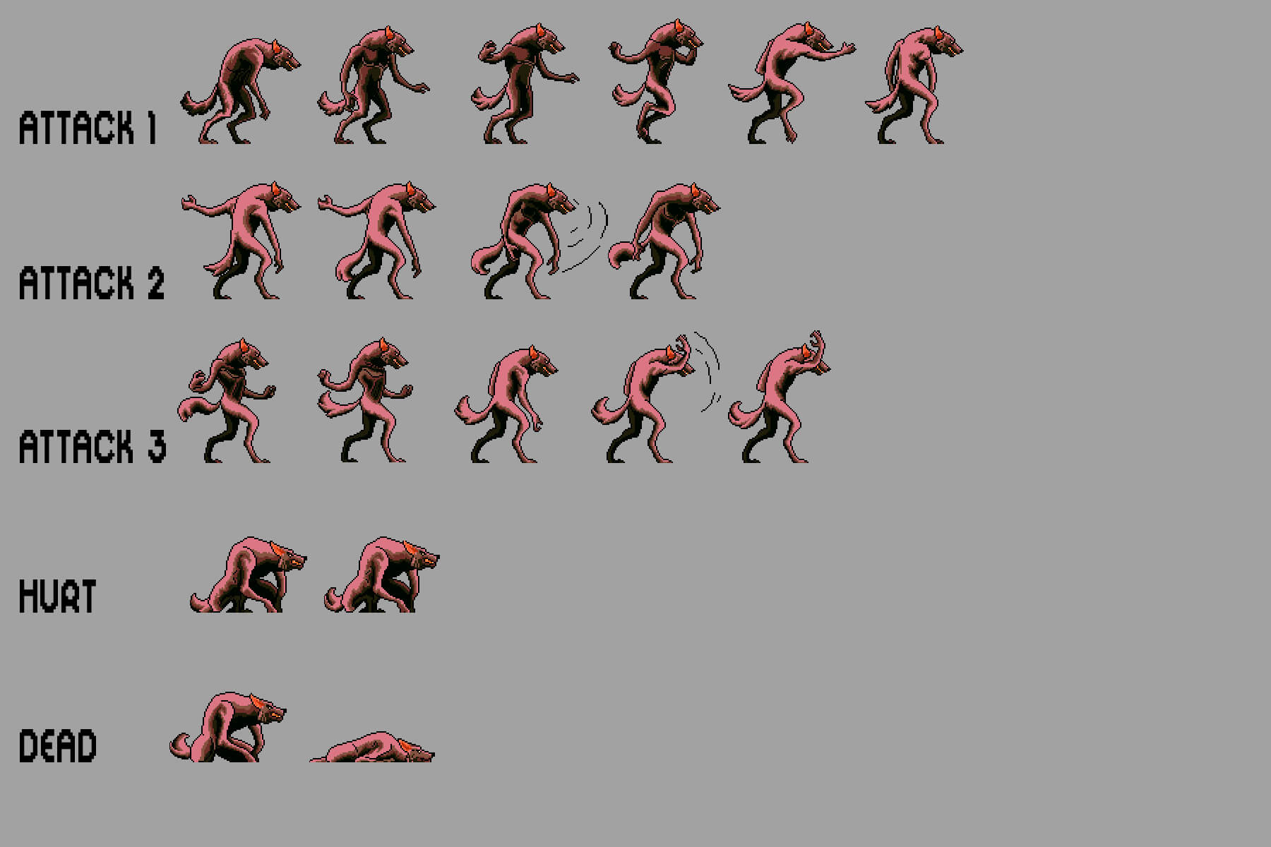 Free Werewolf Sprite Sheets Pixel Art by 2D Game Assets on Dribbble