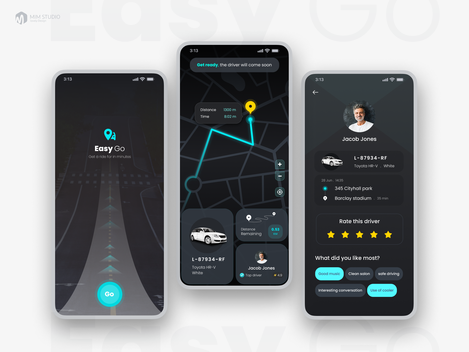 Easy go - Taxi Booking Mobile App by Neda Hosseinpour on Dribbble