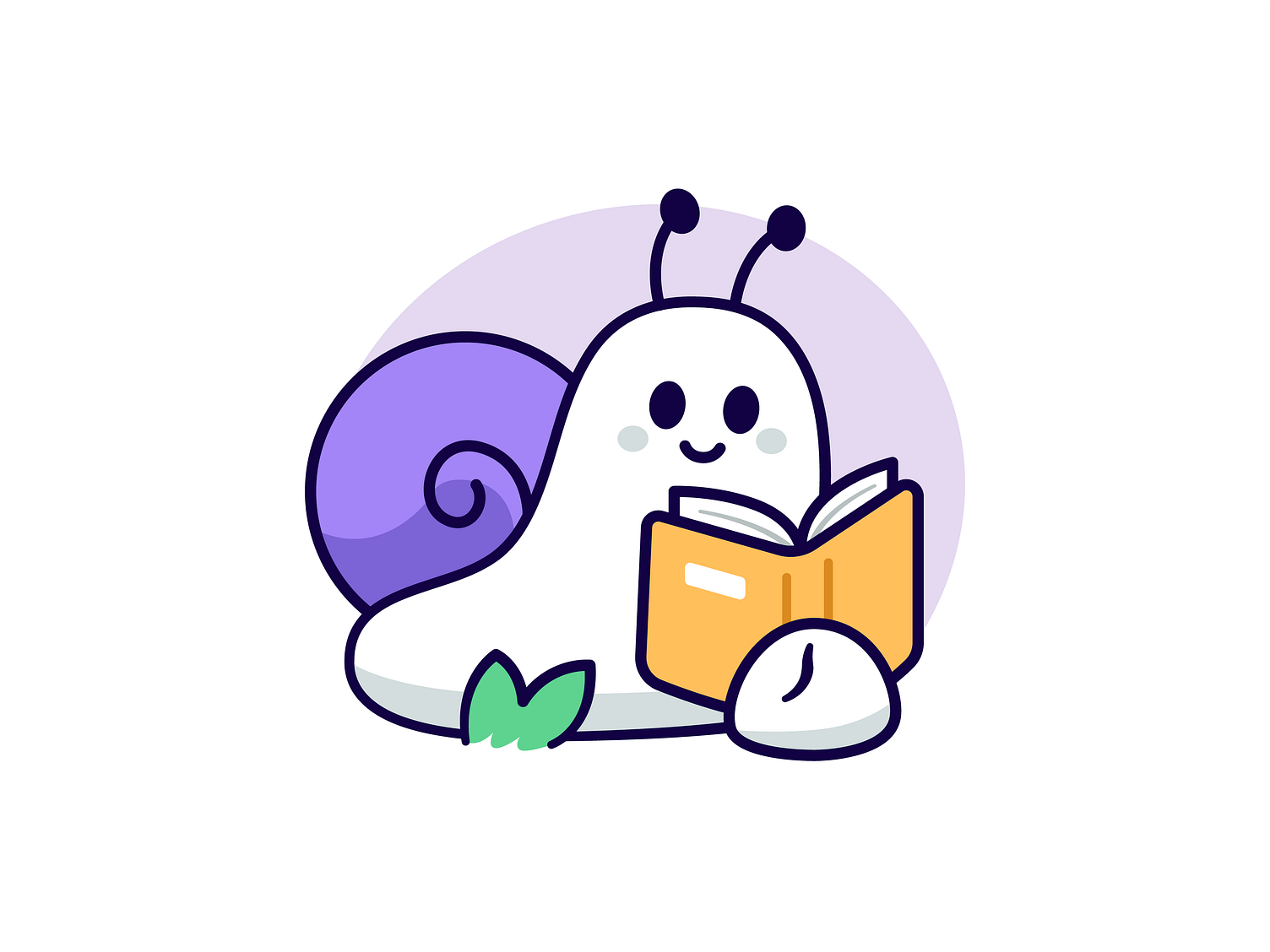 Snail Reading Book by Manu on Dribbble