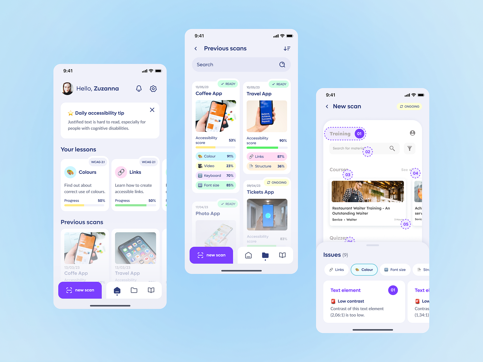Mobile accessibility scanner concept by Zuzanna Godek on Dribbble